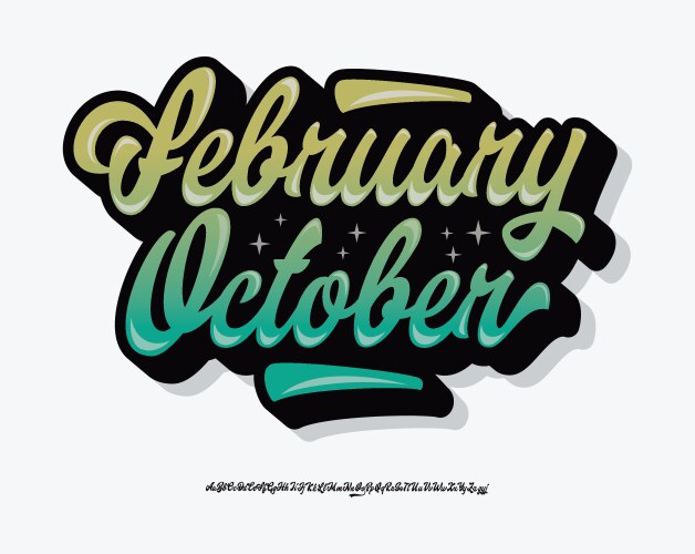 Original brush script font retro typeface Vector Image