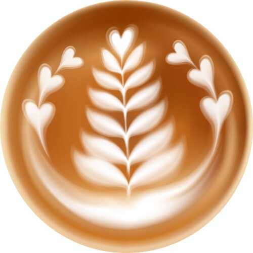 Realistic latte art Royalty Free Vector Image - VectorStock