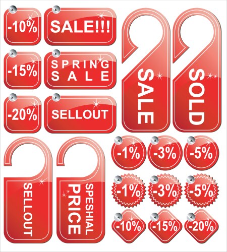 Realistic tags in vintage style Royalty Free Vector Image