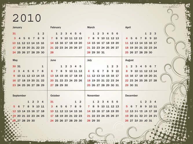 2010 Calendar Vector Images (over 100)