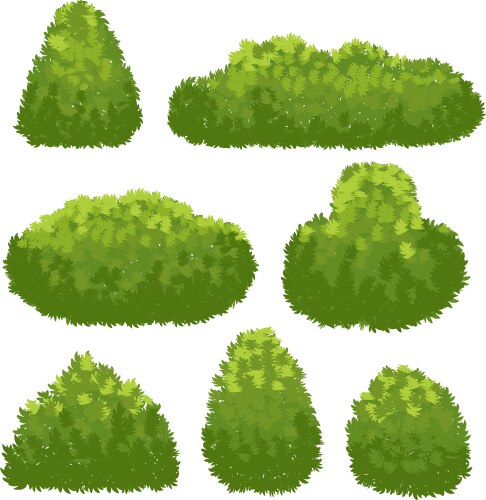 Green Shrubbery Collection Royalty Free Vector Image