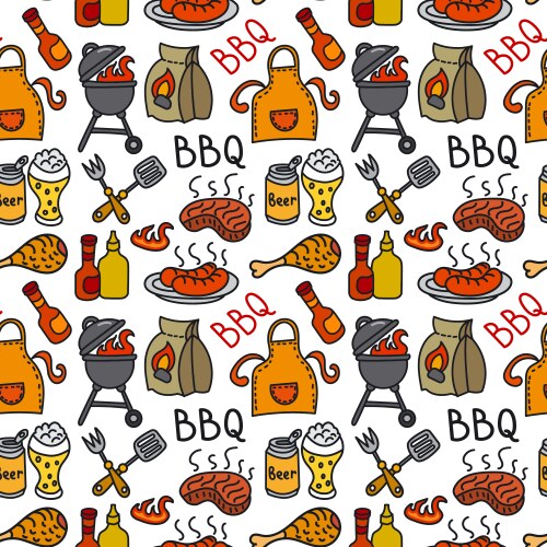 Barbecue seamless pattern Royalty Free Vector Image