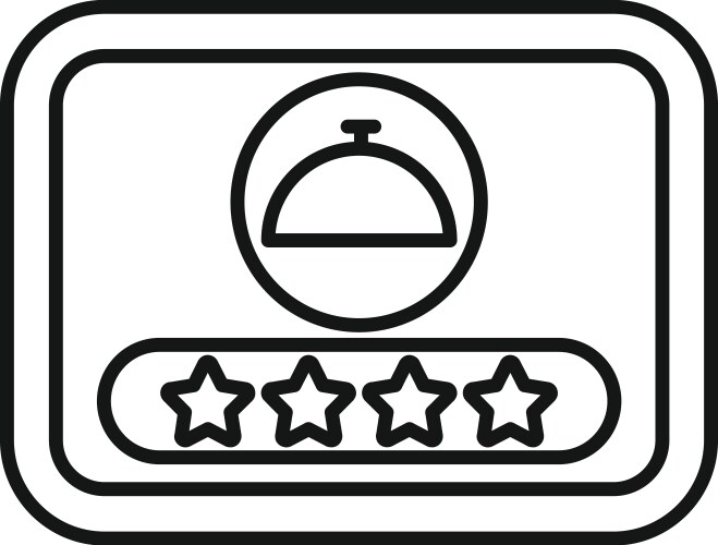 Restaurant menu with five stars rating Royalty Free Vector