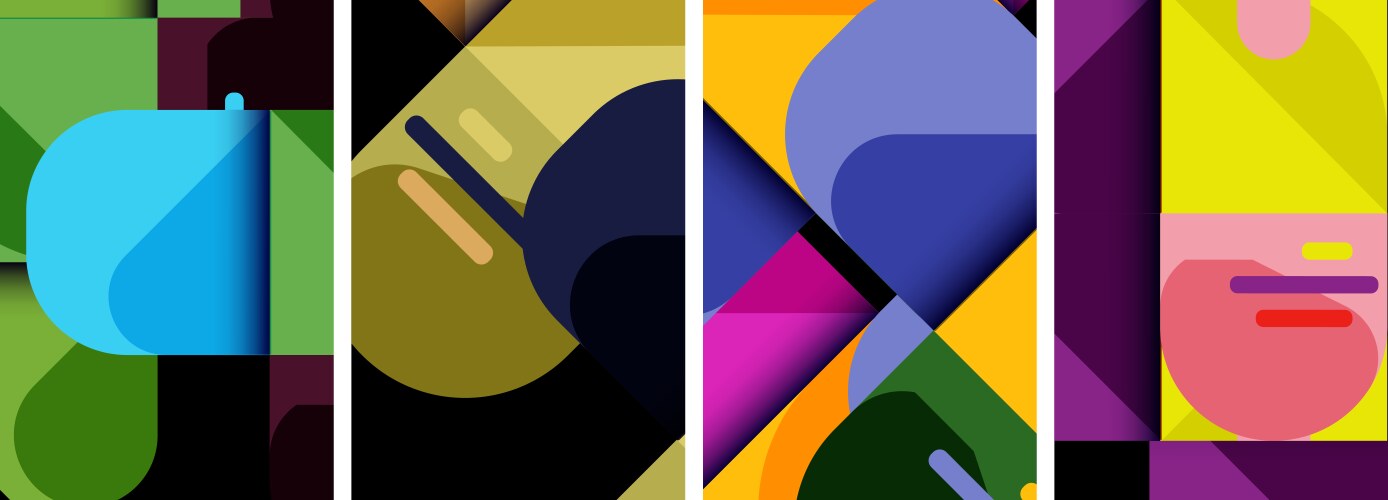 Geometric colorful poster backgrounds with squares
