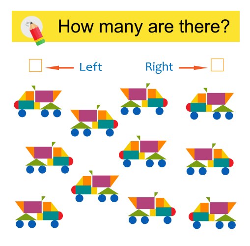 Math activity for kids how many Royalty Free Vector Image