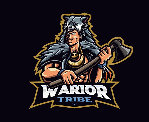 Amazons female warrior mascot logo Royalty Free Vector Image