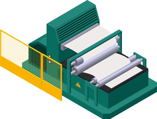 Printing rollers icon 3d typography print symbol Vector Image