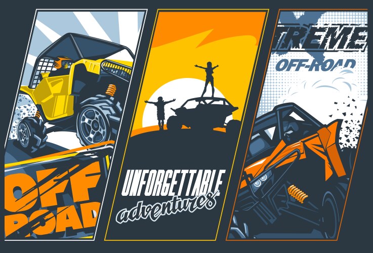 Quad bike off-road atv logo dust and dirt Vector Image