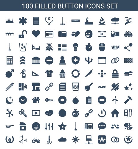 Button icons Royalty Free Vector Image - VectorStock