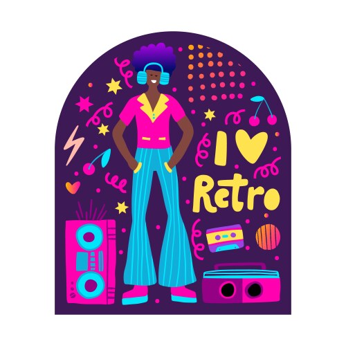 80s man poster prank boy retro Royalty Free Vector Image