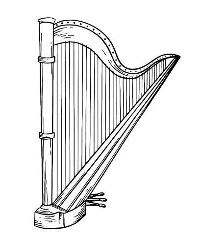 Triangle musical instrument drawn by hand black Vector Image