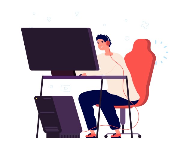 Computer addiction Royalty Free Vector Image - VectorStock