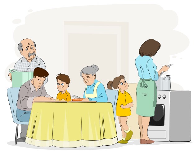 Family Dinner Cartoon Vector Images (over 5,900)