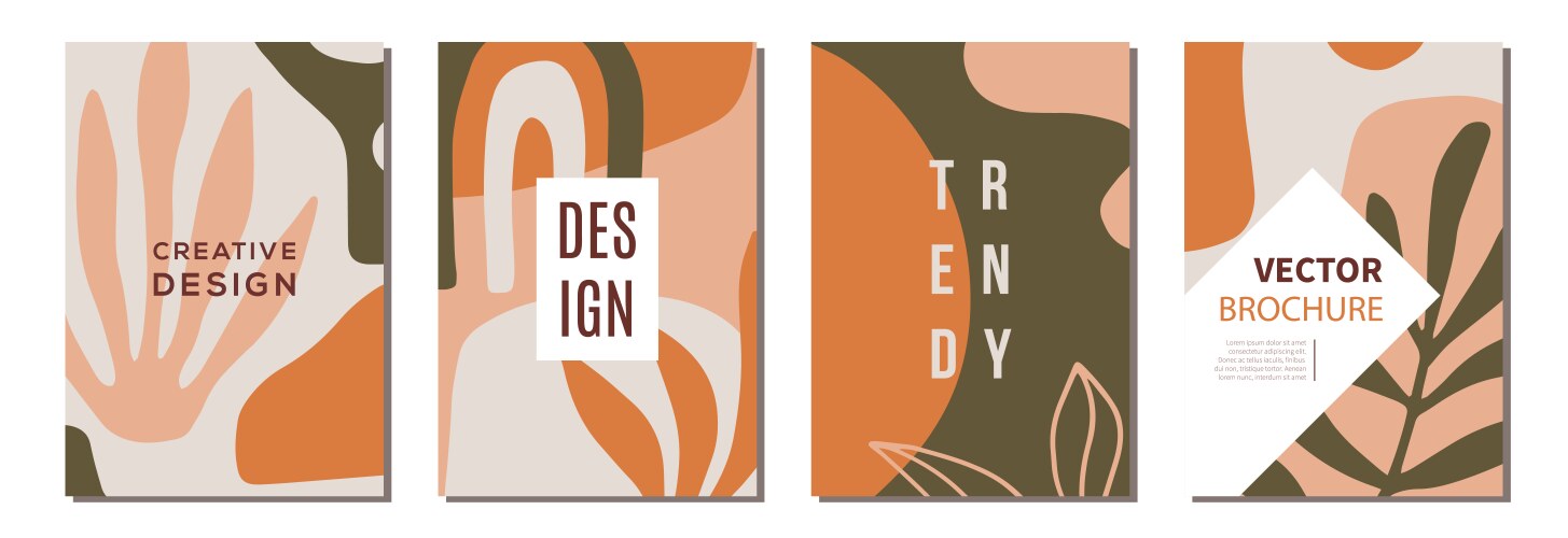 Organic shapes abstract cover design templates Vector Image