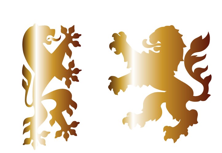 Gold mexico coat of arms silhouette Royalty Free Vector