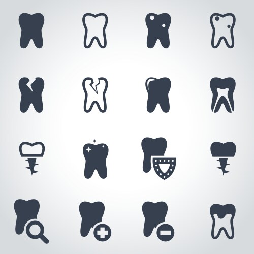 Teeth icon set Royalty Free Vector Image - VectorStock