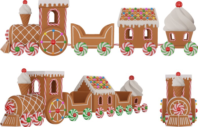 Oktoberfest gingerbread train Royalty Free Vector Image