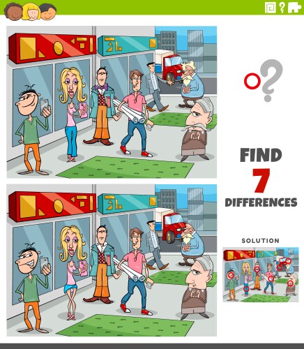 Children visual puzzle find ten differences Vector Image