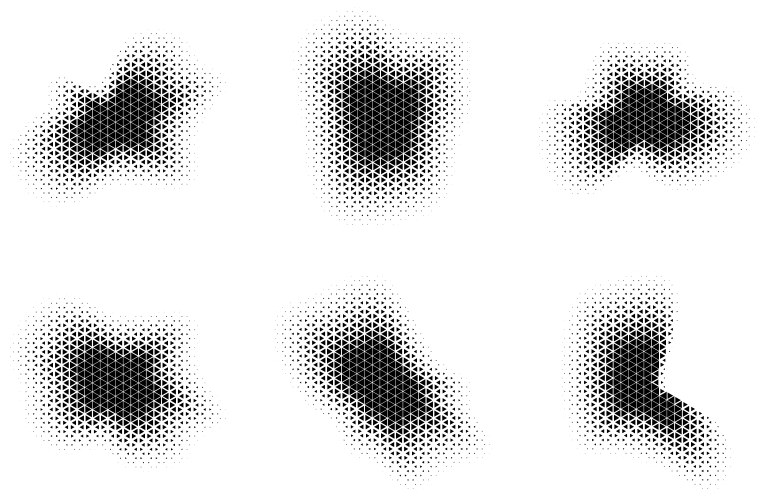Halftone triangle pattern reprographic technique Vector Image
