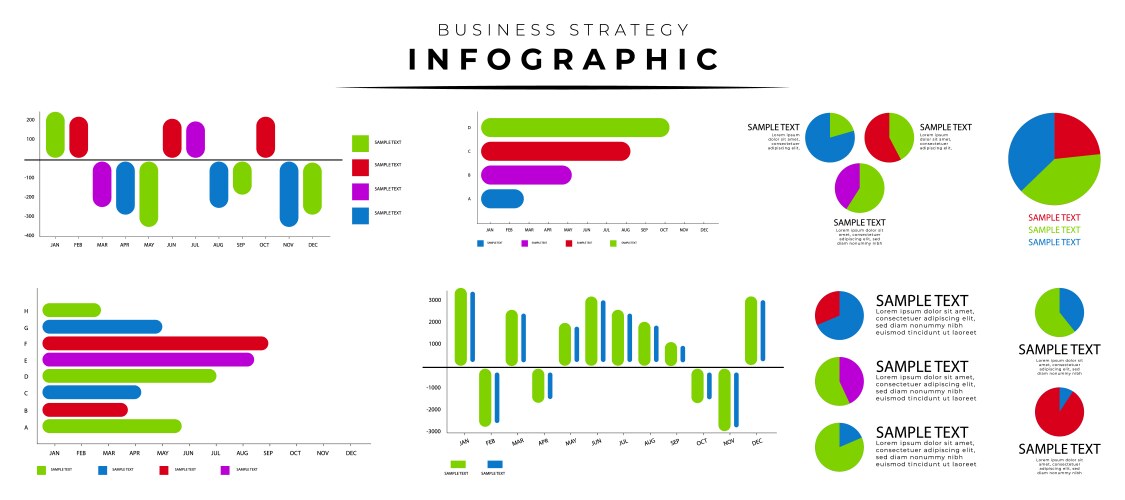 Data Chart & Diagram Elements Royalty Free Vector Image