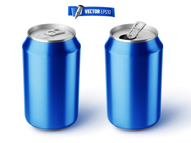 Realistic metal can Royalty Free Vector Image - VectorStock