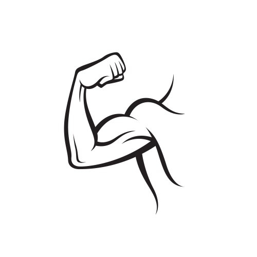 Muscle arm line art Royalty Free Vector Image - VectorStock