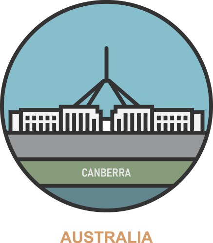 Canberra australia city skyline with color Vector Image