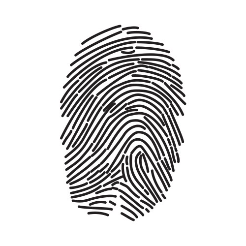 Fingerprint icon fingermark symbol Royalty Free Vector Image