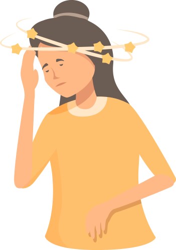 Graphic representation of a dizzy woman Royalty Free Vector