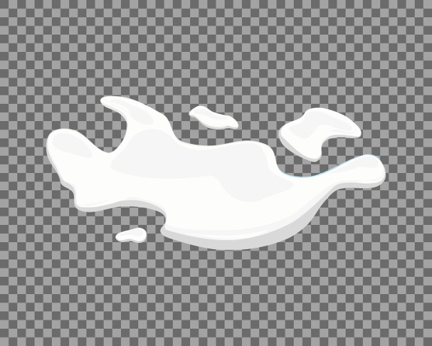 Milk spill on a transparent background puddle Vector Image