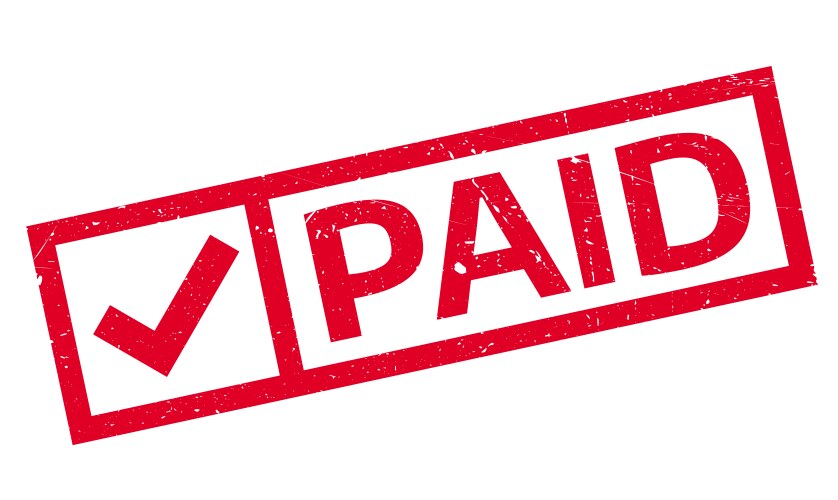 Rubber stamp lunas paid in indonesia language Vector Image