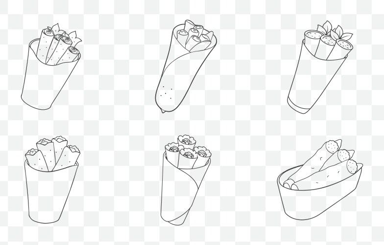 Print traditional south indian idli line art Vector Image