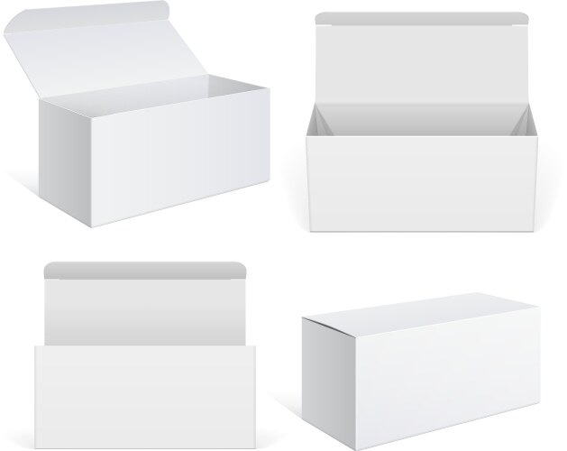 Realistic white package carton box for software Vector Image