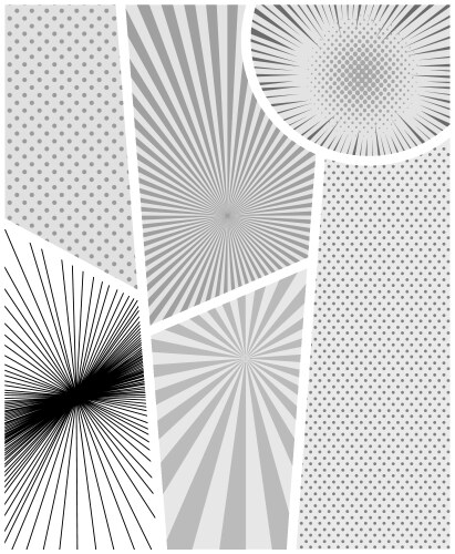 Twisted comic book radial rays lines comics Vector Image