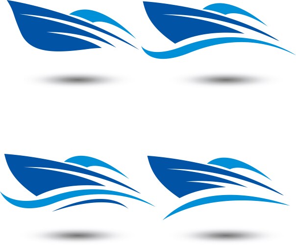 Shark on speed boat with ocean wave Royalty Free Vector