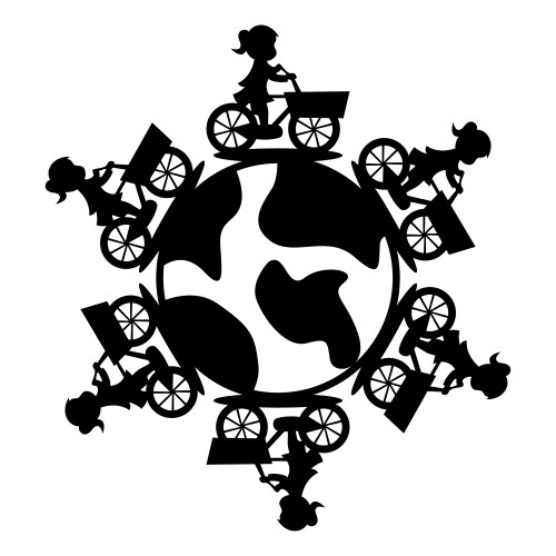 Human population logo on earth Royalty Free Vector Image