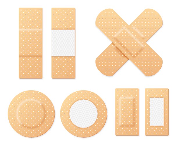 Elastic adhesive bandage realistic plaster strip Vector Image