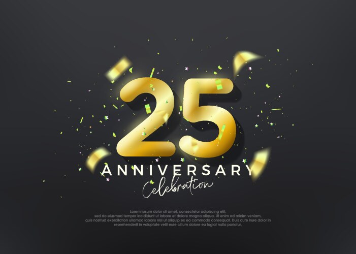 25th anniversary number with fancy numerals Vector Image