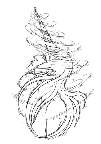 Floral pattern girl mavka coloring page adults Vector Image