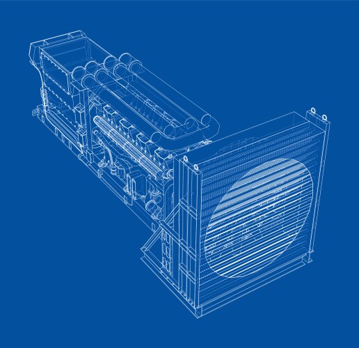 Container type generator drawing Royalty Free Vector Image