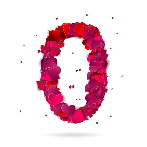 Number nine 9 made from red hearts love alphabet Vector Image