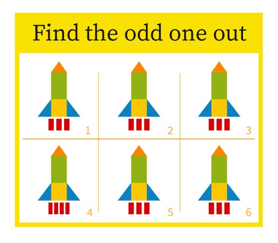Puzzle game for children cartoon rocket ship Vector Image