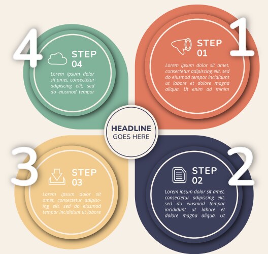 Colorful steps infographic Royalty Free Vector Image