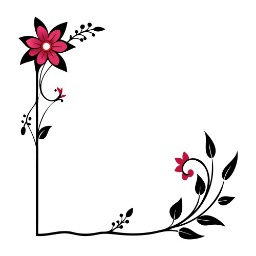Floral corner frame modern minimalist clipart Vector Image