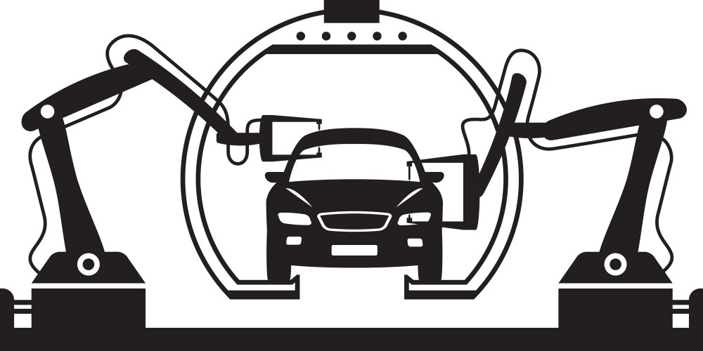 Truck assembly line Royalty Free Vector Image - VectorStock