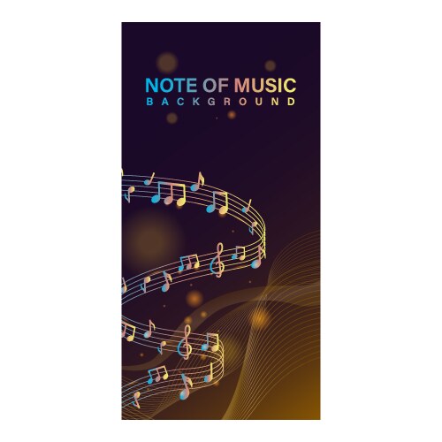 Colorful music notes with piano banner and poster Vector Image
