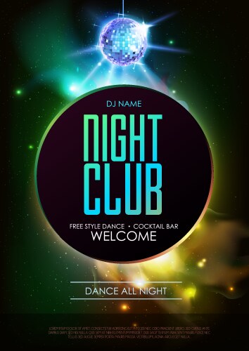 Disco ball background party poster Royalty Free Vector Image