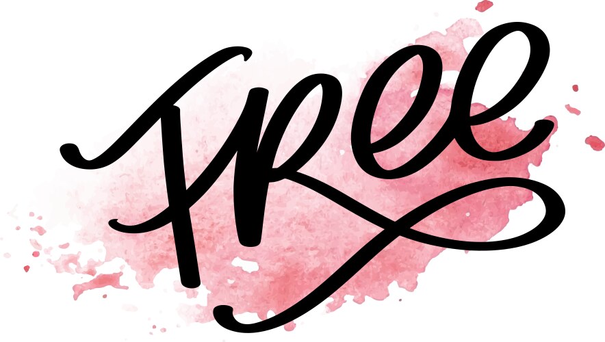 Free hand written lettering calligraphy brush Vector Image