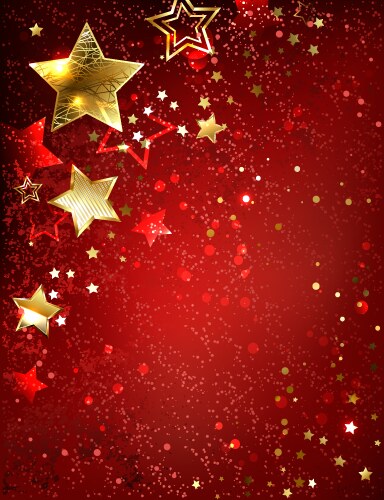 Red background with gold stars Royalty Free Vector Image