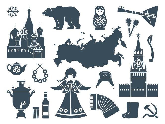 Russia yaroslavl flat landmarks Royalty Free Vector Image